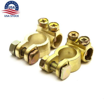 Brass Battery Terminals Connectors Clamps Top Post Battery Terminal ...