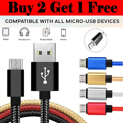 Long Micro USB Cable, 1M 2M 3M High Speed Data Sync Fast Charger ...