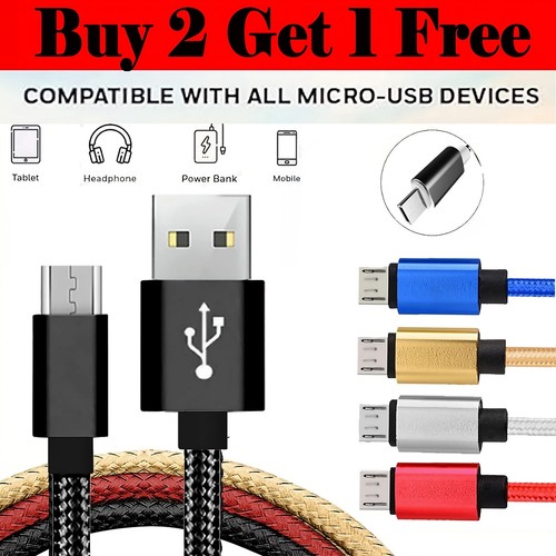 Long Micro USB Cable, 1M 2M 3M High Speed Data Sync Fast Charger ...
