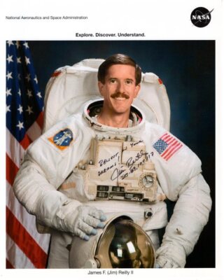 JAMES F. ( JIM ) REILLY signed 8x10 NASA ASTRONAUT litho photo GREAT ...