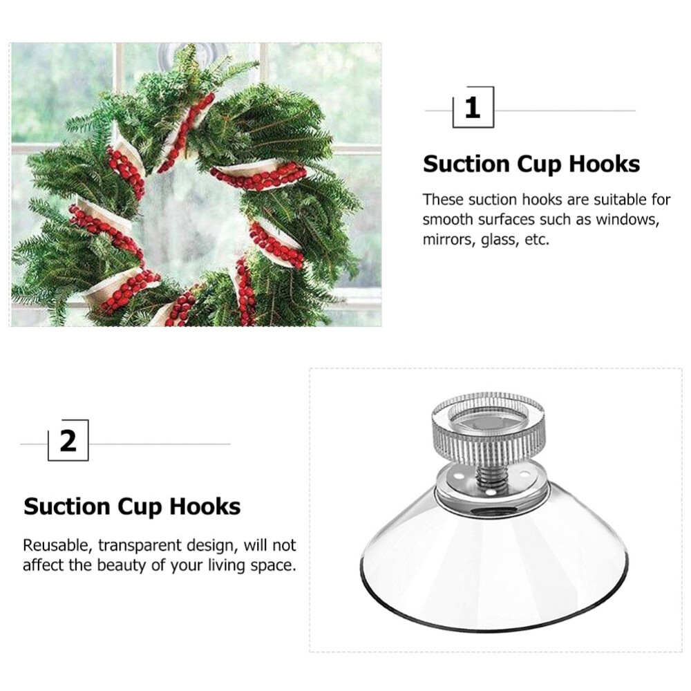 10 Pcs Pvc Screw Transparent Suction Cup Ceiling Hooks Heavy Duty | eBay