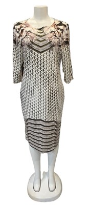 NWT Zedd Plus Women's Dress Size X1 (US 10-12) Abstract Print 3/4 ...