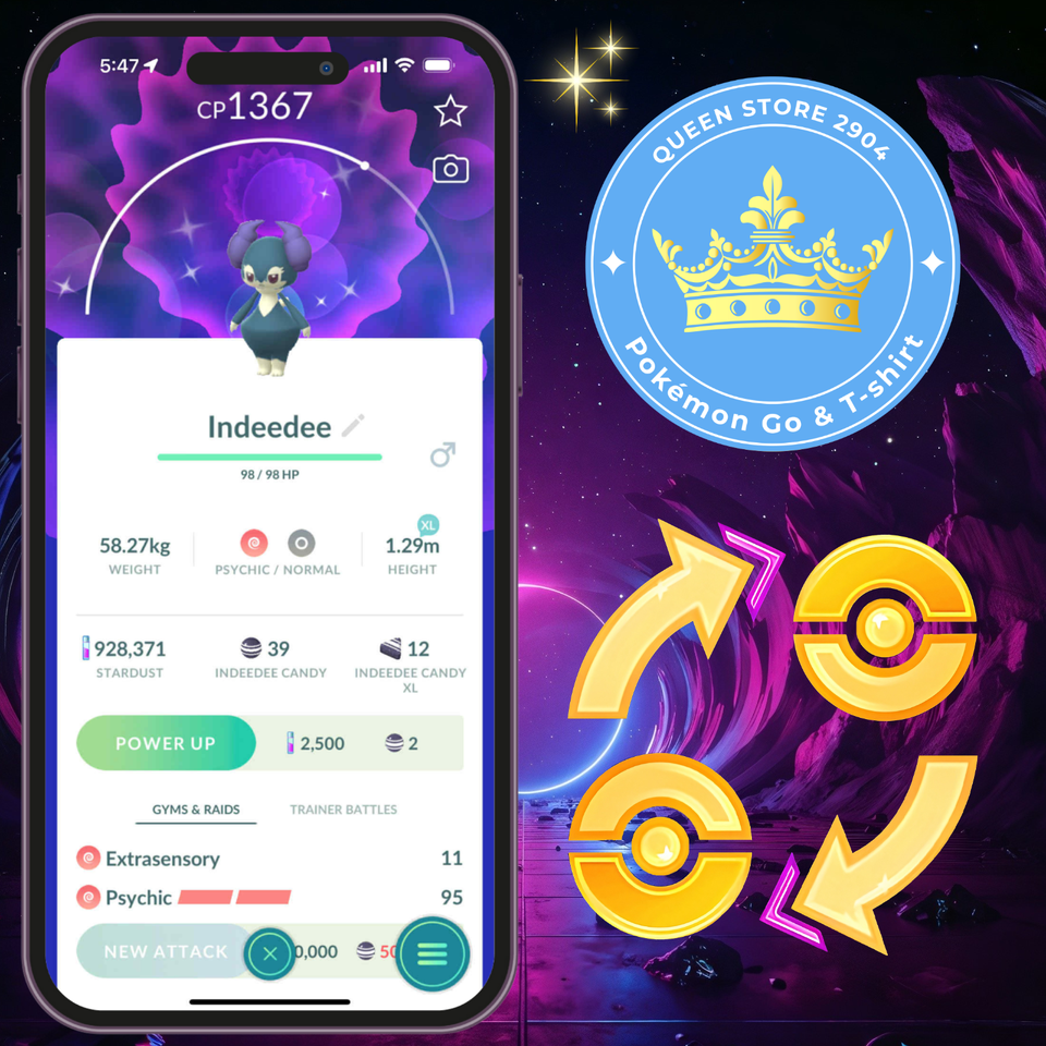 Pokémon TRADE—GO || Shiny Indeedee Registered or Unregistered —Digital ...