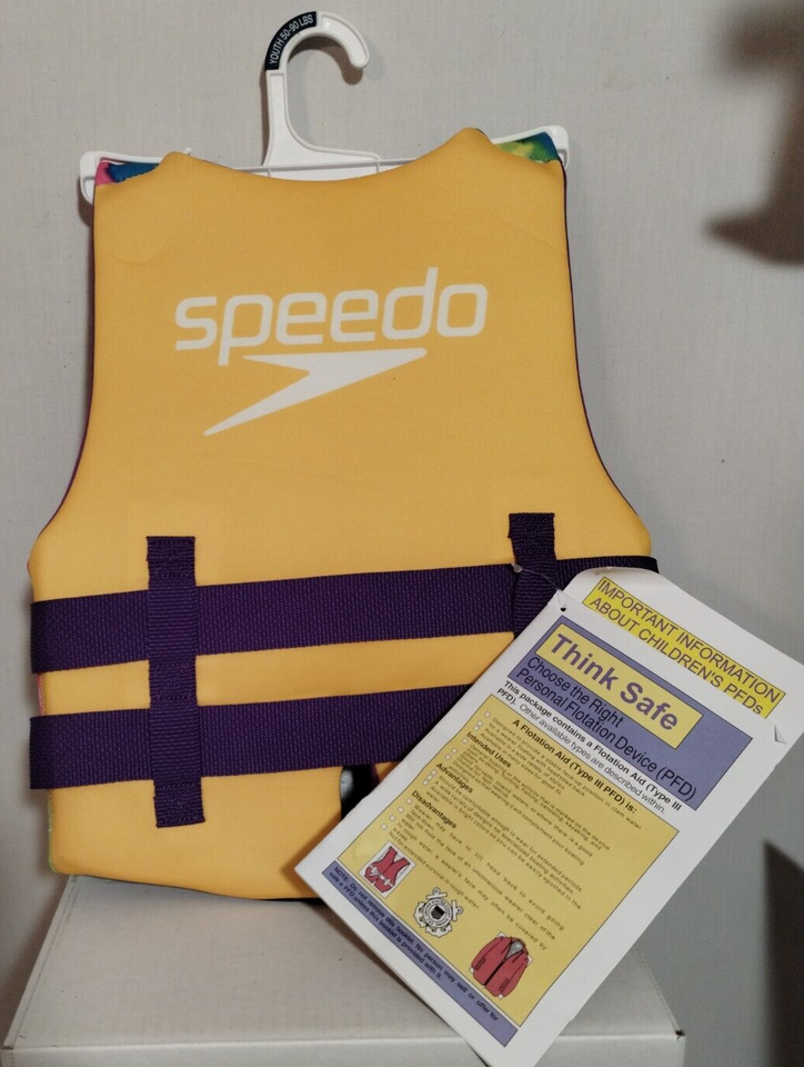 Speedo Youth PFD Aqua Splash Life Jacket Vest - Tie-Dye 50-90 Pounds M4 ...