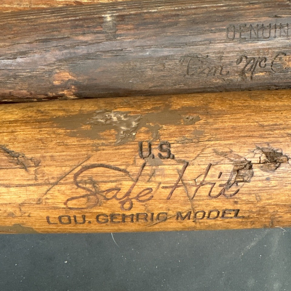 Lou Gehrig safe hit H & B 34” Wood baseball Ball Bat 1932- 1939 Vintage ...