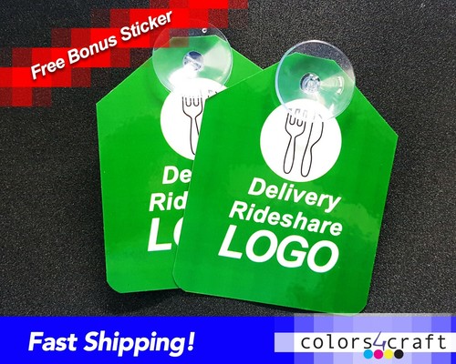 2x Holders Delivery Rideshare Signs Your Campany Decal Stickers U Logo ...