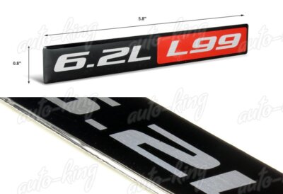 2PCS Red & Black Hood/Bumper/Trunk/Engine 6.2L L99 Emblem Sticker Badge ...