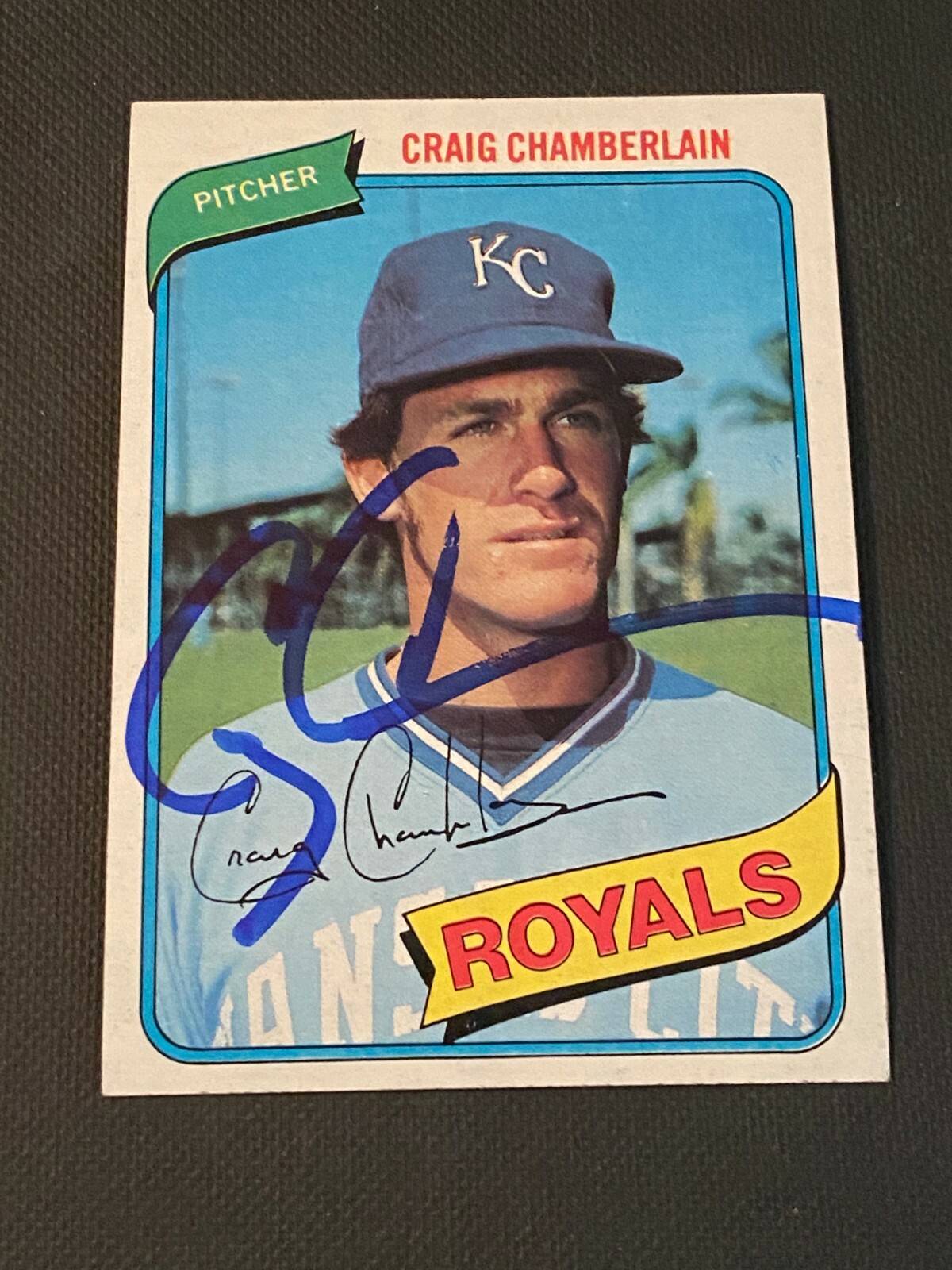Craig Chamberlain Signed 1980 Topps Card Auto Kansas City Royals ...
