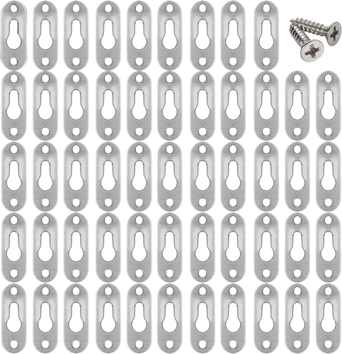 100 PCS Heavy Duty Metal Keyhole Hangers 1.7 X 0.65 Inch Single Hole ...