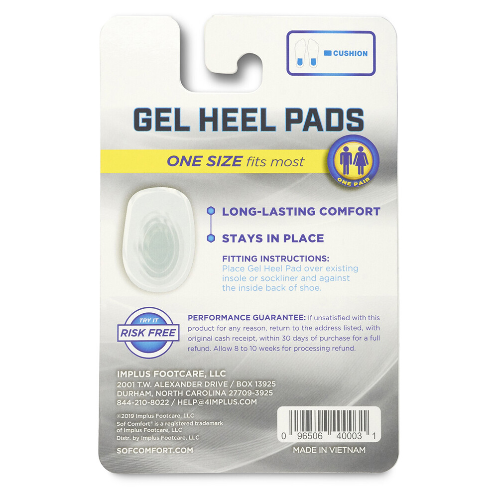 Soft Comfort Gel Heel Pads/Cushion Insoles Shoes/Boots High Impact One ...