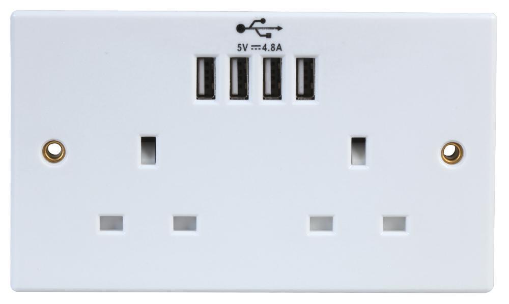 Single To Double Adaptor Wall Plug Socket Converter 1 Gang 2 Way ...