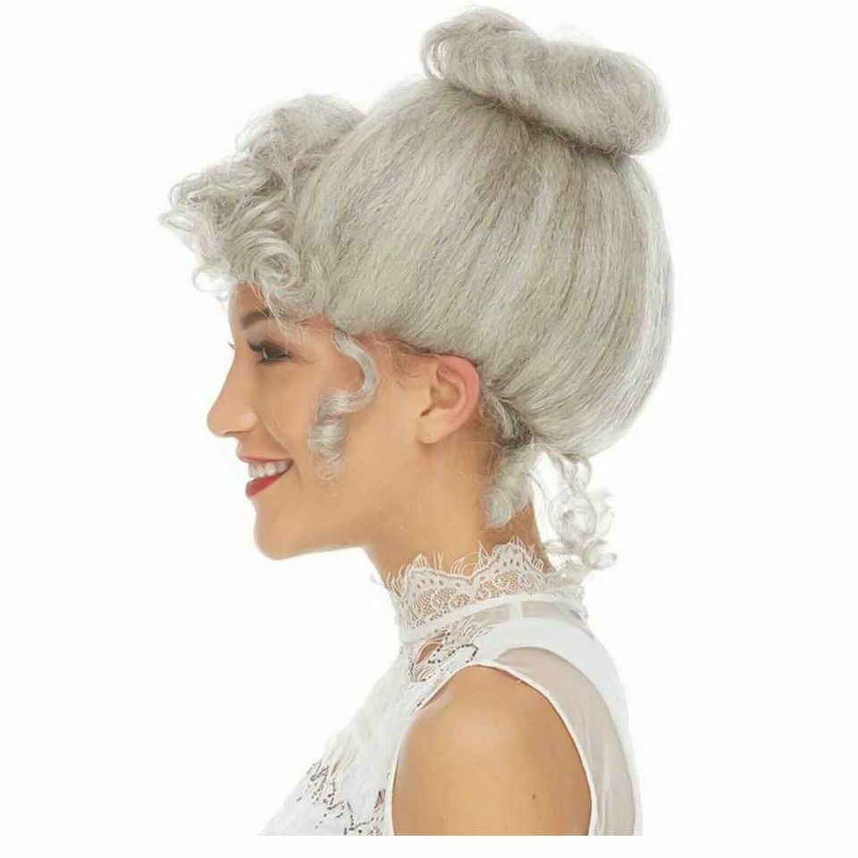 1900 GIBSON GIRL COSTUME WIG UPSWEEP VICTORIAN LADY CURLY BUN OLD WEST ...