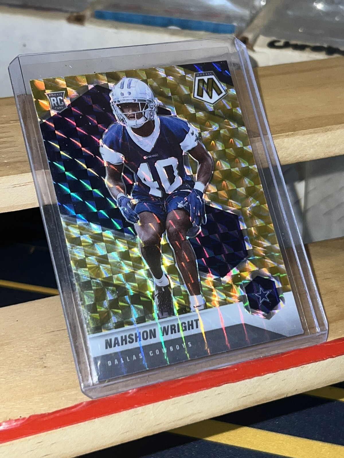 2021 Mosaic Football Nashon Wright RC Reactive Yellow Prizm #349 Dallas ...
