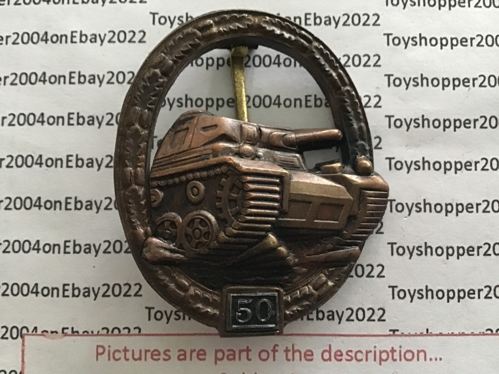 3 X German WW2 1957 Army Veteran Tank / Panzer Assault Badges in Bronze ...