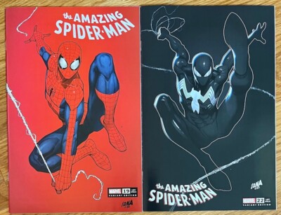 AMAZING SPIDER-MAN 19 & 22 DNA David Nakayama Variant Color Bleed BLACK ...