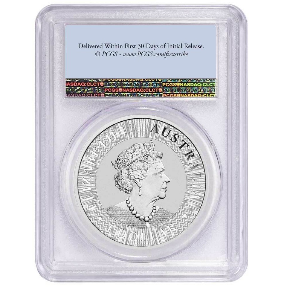2021-P $1 Silver Australian Kangaroo 1 oz PCGS MS70 FS Australian Flag ...