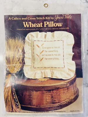 NEW & SEALED ~ Vintage Truly Yours Calico and Cross Stitch Kit Wheat ...