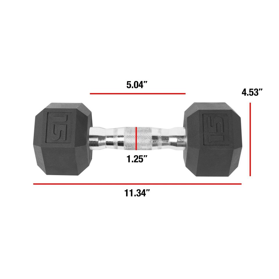 CAP Barbell, 15lb Coated Rubber Hex Dumbbell, Pair | eBay