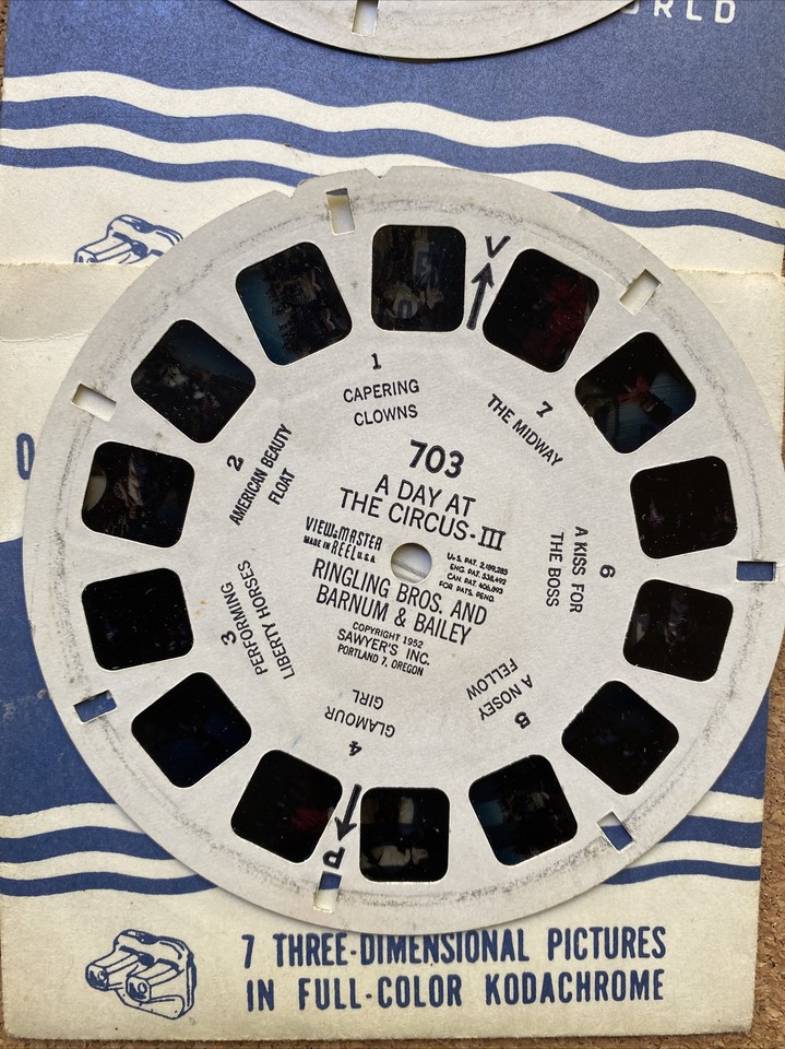 View-Master Lot 3pe A Day at the Circus Ringling Bros and 2pe Animals ...