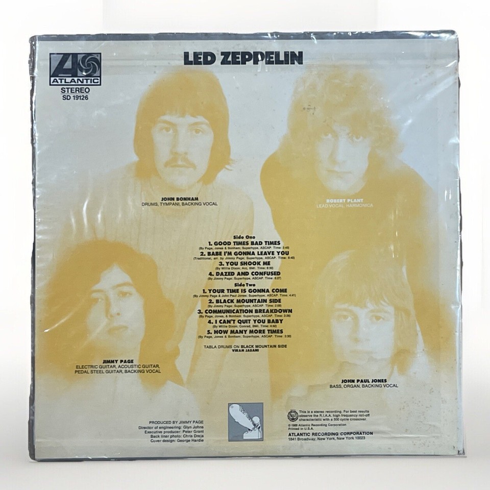 Led Zeppelin - Led Zeppelin LP Vinyl 1969 1st Pressing Atlantic SD ...