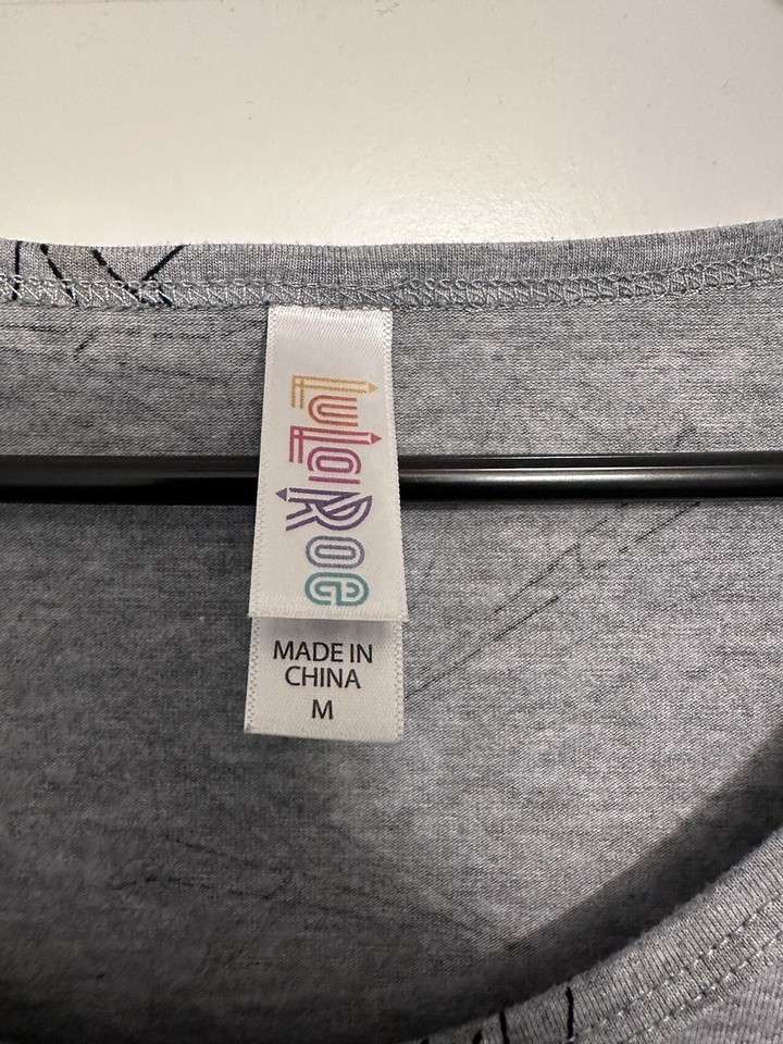 Lularoe Classic T Shirt Top Aztec Tunic Gray Paper Airplanes Medium | eBay