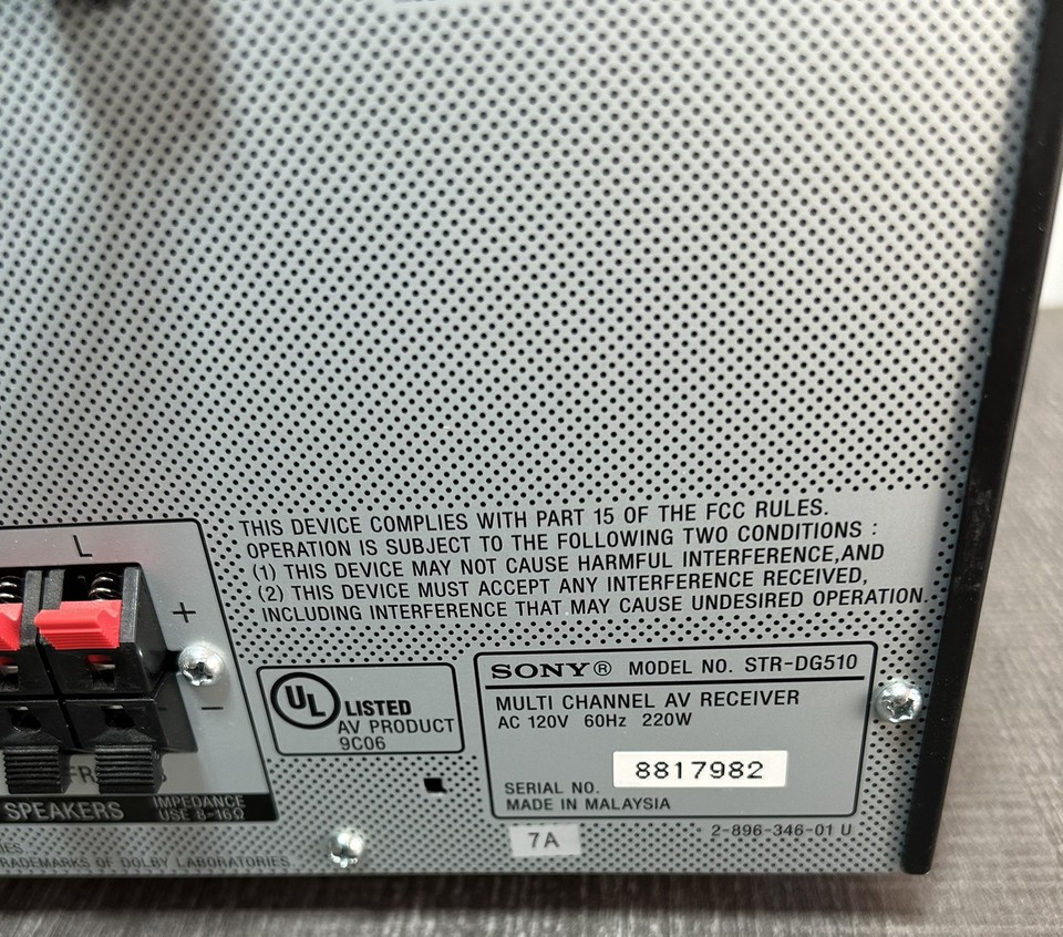 Sony STR-DG510 - 5.1 Ch HDMI Home Theater Surround Sound Receiver ...