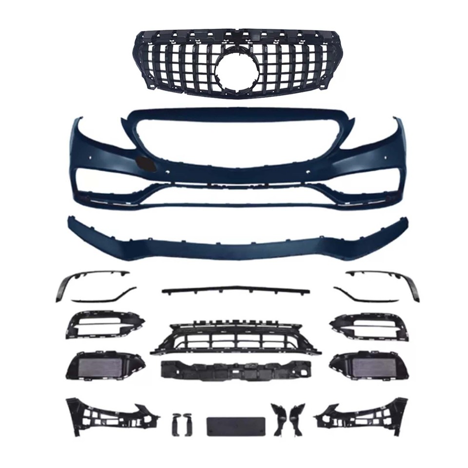 Front Bumper Kit Convert 2015-2021 Mercedes Benz W205 C Class to C63 ...