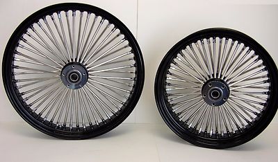 DNA BLACK MAMMOTH 52 FAT SPOKE WHEELS 21x3.5 & 18x5.5 DYNA FAT BOB FXDF ...