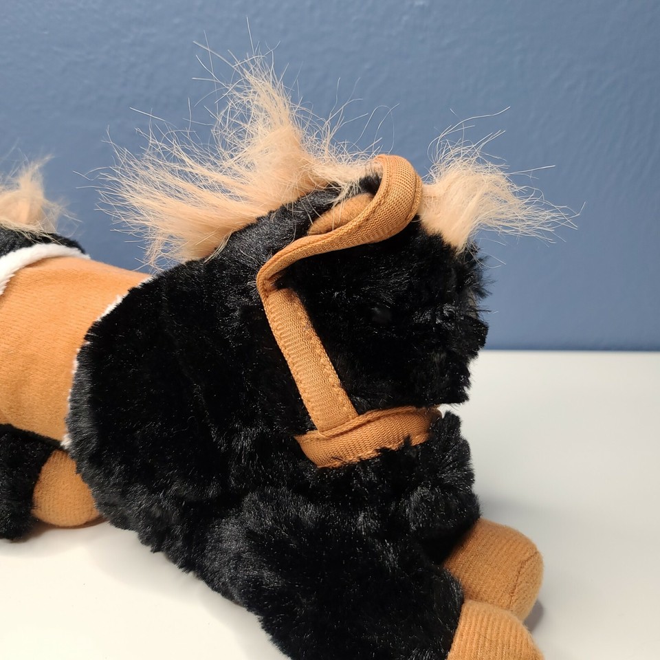 Goffa Funland Derby Winner Black Plush Horse Stuffed animal 12" | eBay
