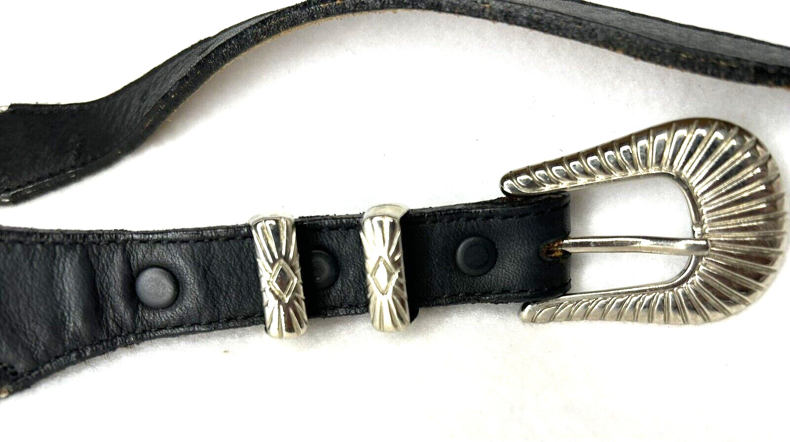 Nocona Western Belt Black & White Genuine Leather Cow… - Gem