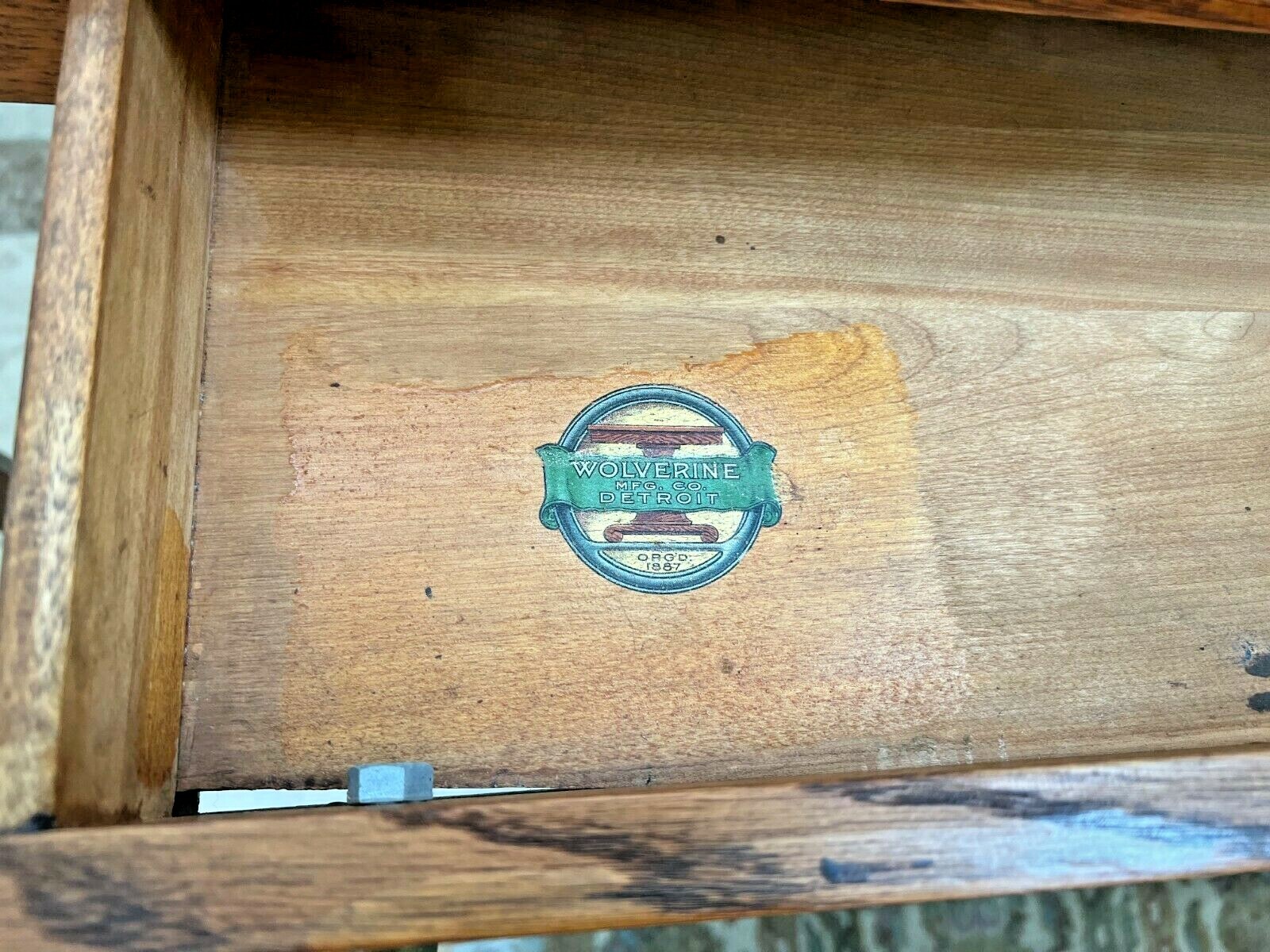 Antique Desk Library Table by Wolverine Mfg One drawer Bottom shelf ...