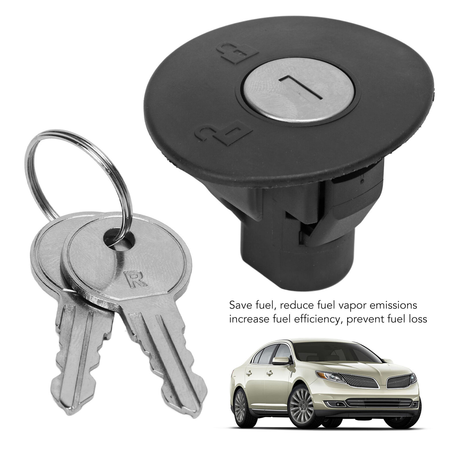 Gas Fuel Tank Plug Locking 8U5Z9C268B Plug Cover with 2 Key for Edge ...