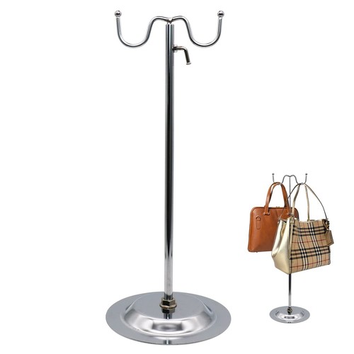 Handbag Display Stand Adjustable Height Metal Purse Holder Double Hook ...