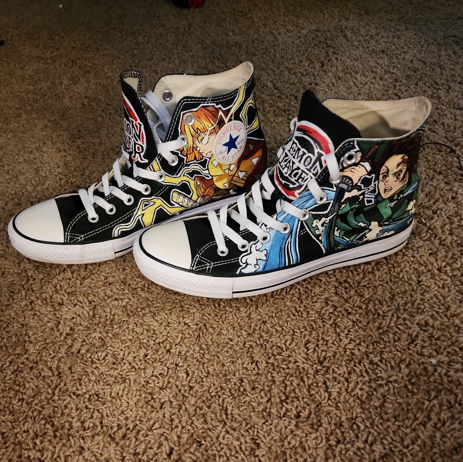 Custom Painted Demon Slayer Converse High Tops | eBay