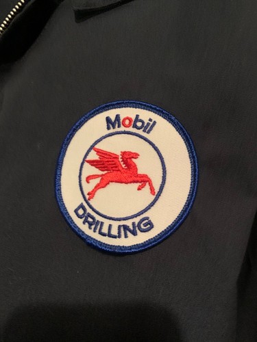 Vtg Mobil Oil Gas Company Drilling Patch Jacket Coat XL 60s 70s NWOT | eBay