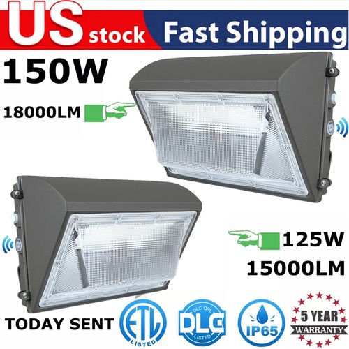 125W 150W LED Wall Pack,5000K,IP65, Photocell Dusk to Dawn,800-1000W MH ...