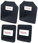 Level III AR500 Steel Body Armor Curved 4pc set 10x12 + 6x6 Coated Quik ...