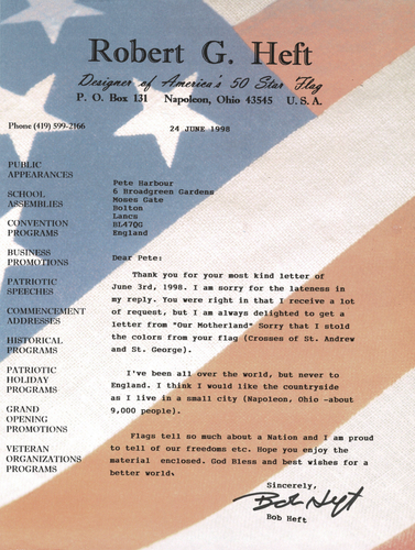 Robert Heft signed autographed letter! AMCo! 14398 | eBay