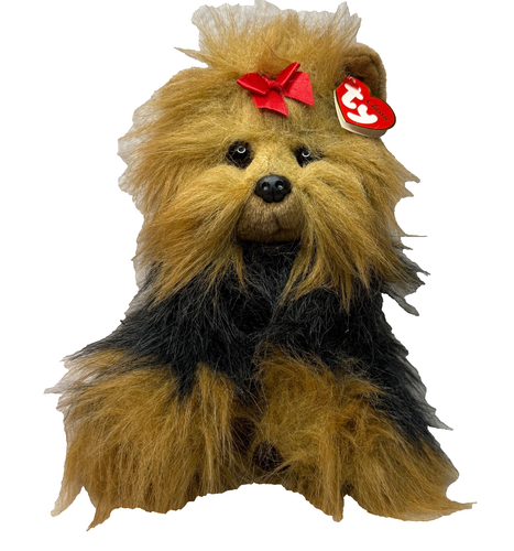 Ty Yappy the Yorkie dog 12in Yorkshire Terrier red bow 1997 Plush ...