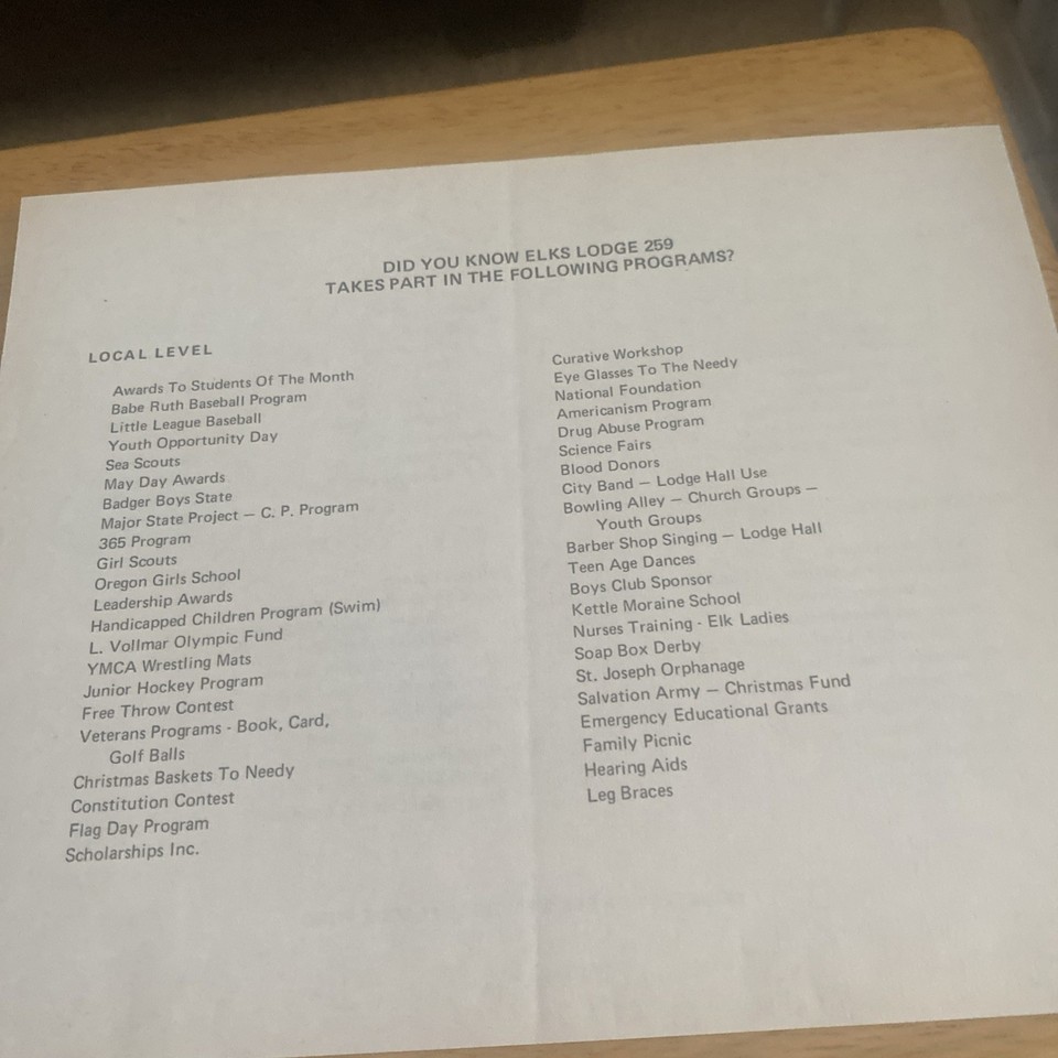 1976 GREEN BAY ELKS SPORTS AWARD DINNER PROGRAM JIM OTTO PACKERS HOF ...