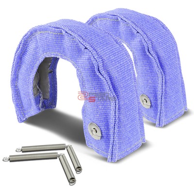 2X GT25/GT28/GT30/GT35/GT37 TURBO STEEL MESH HEAT SHIELD BLANKET BLUE W ...