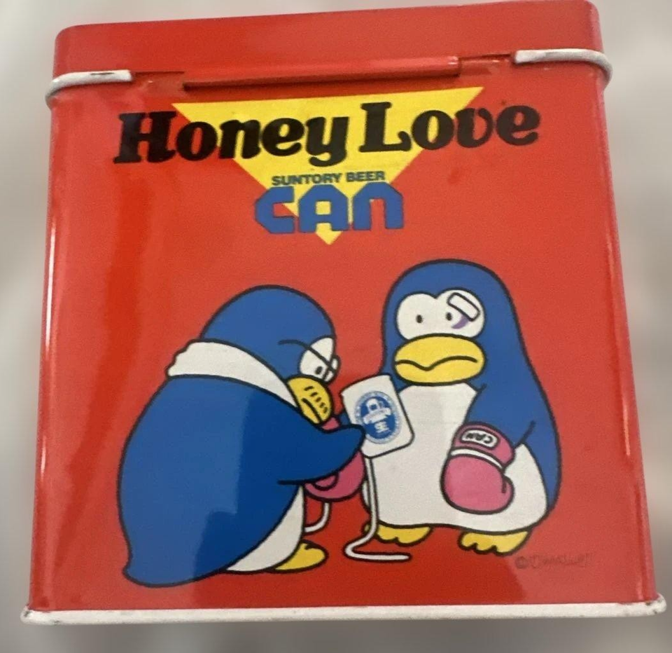 80s Papipu Penguins Red Tin Can Suntory Vintage Retro Kawaii Storage ...