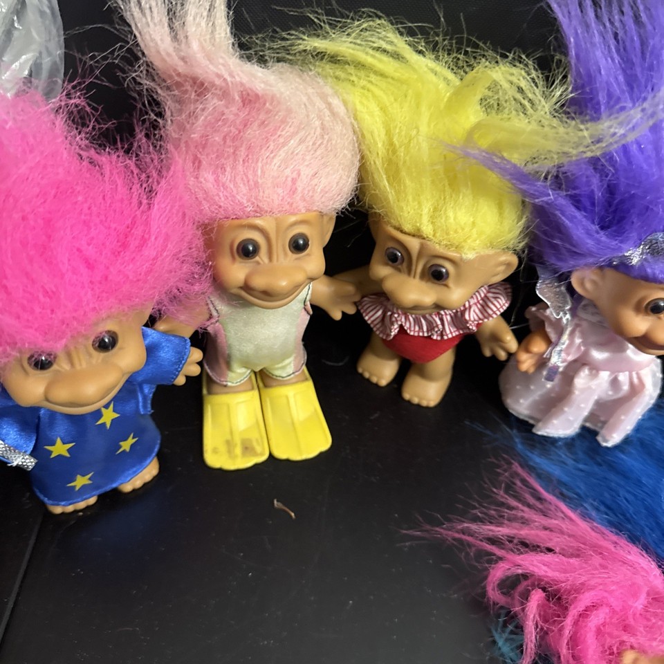 Vtg Lot of 13 Troll Dolls Mixed sizes Mixed Makers 2" to 4.25" | eBay