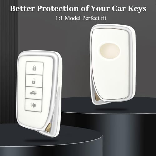 for Lexus Key Fob Cover, Soft TPU Protection Key Case Shell Silver ...
