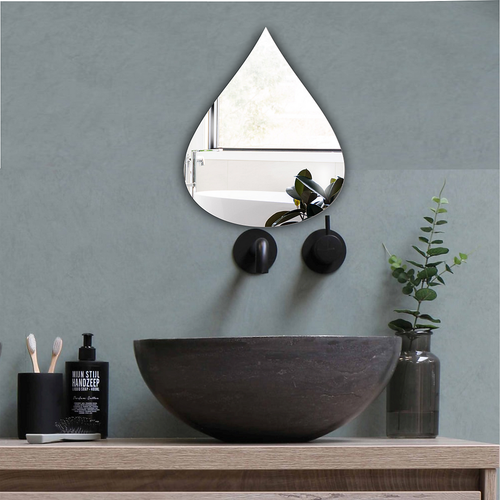 Bathroom Vanity Acrylic Mirror Raindrop Shape Shatter Resistant Wall ...