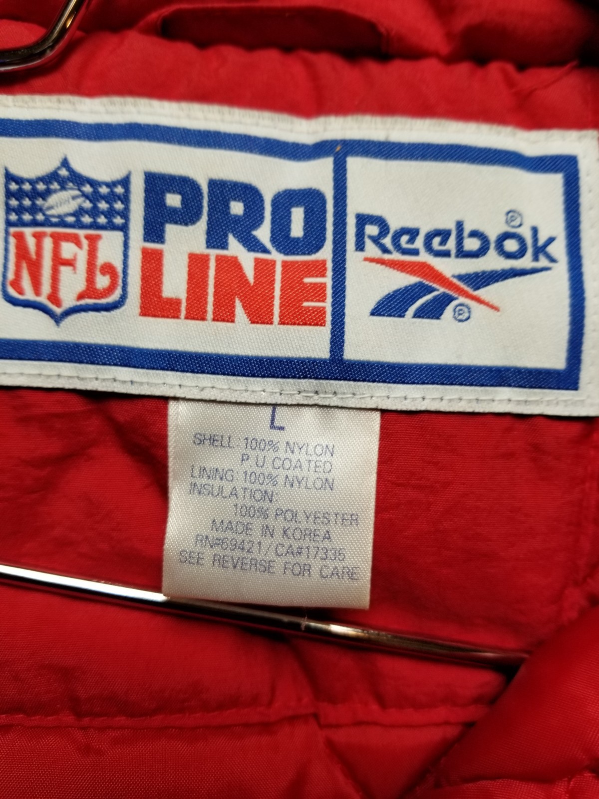 Vintage New York Giants Reebok Authentic NFL Pro Line Puffer Jacket Size Large | eBay