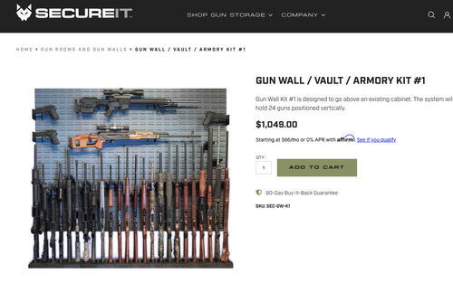 Secure It Handgun Wall Armory Kit #1 & Storage Kit | eBay