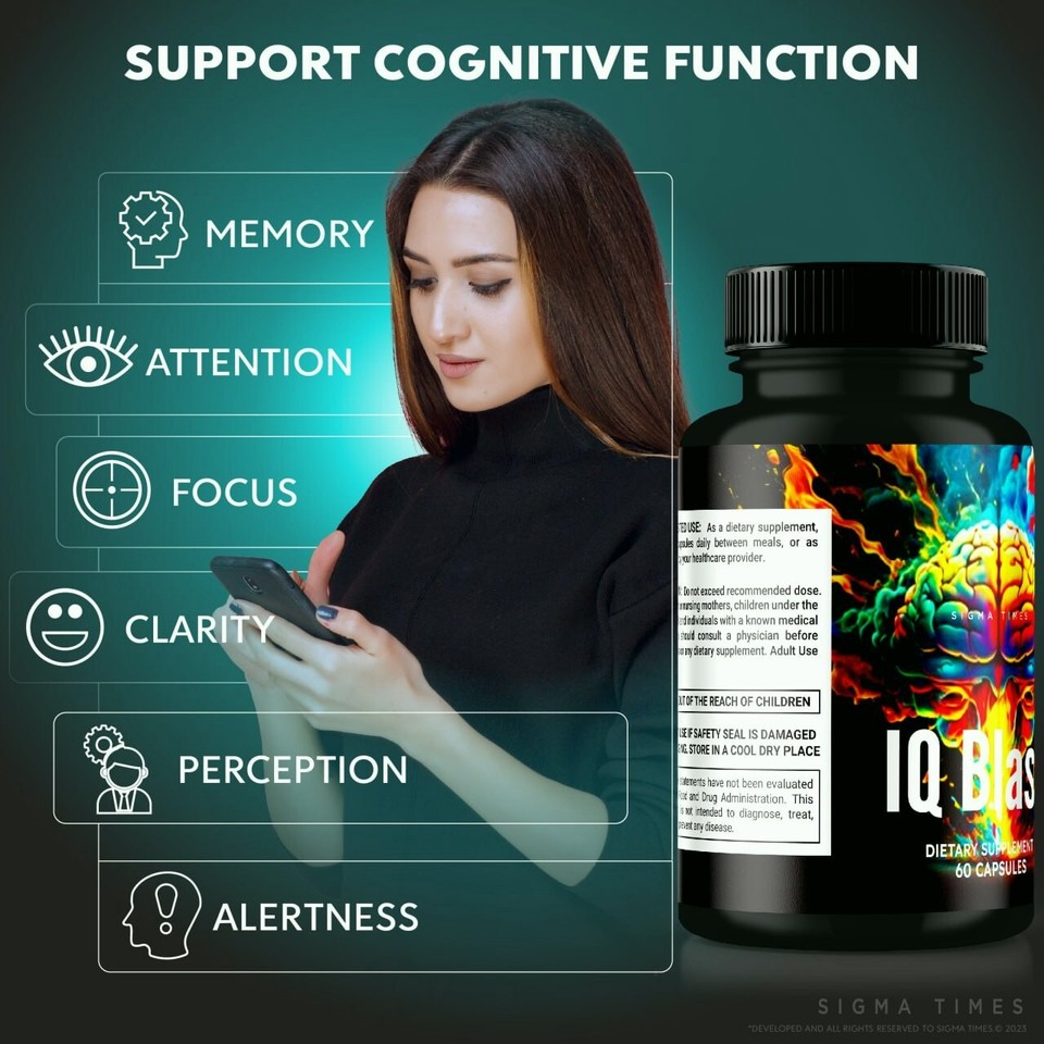 (3 Pack) IQ Blast Pro Cognitive Pills to Restore Memory Power & Improve ...