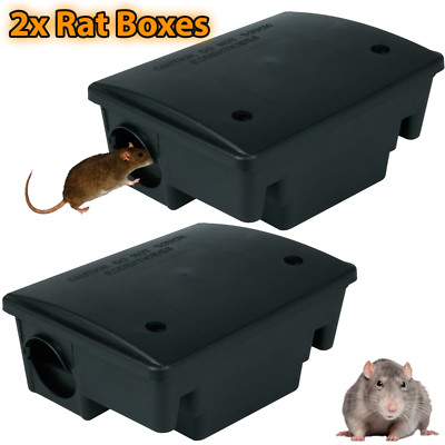 2 x RAT TRAP BOX BAIT STATIONS TRAP LARGE LIVE ANIMAL RODENT TRAPS BOX ...