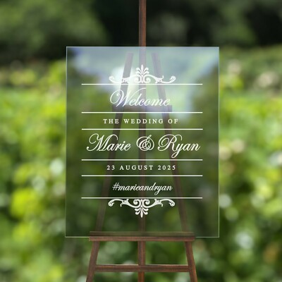 Custom Wedding Welcome Sticker Mirror Frame Venue Event Sign Decor ...